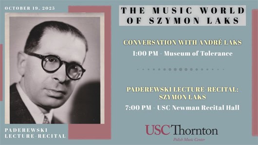 19 Oct 2025: Paderewski Lecture-Recital & Conversation with André Laks ...